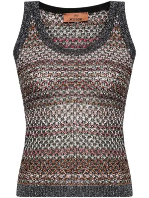 Missoni Crochet-knit Sequinned Tank Top