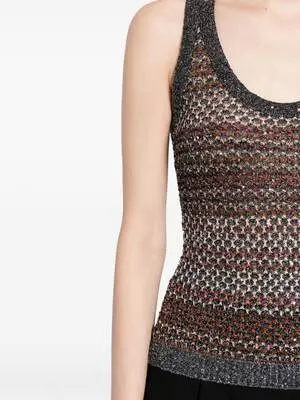Missoni Crochet-knit Sequinned Tank Top