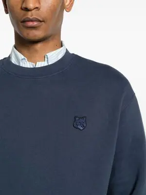Maison Kitsuné Bold Fox Head Cotton Sweatshirt - Blue