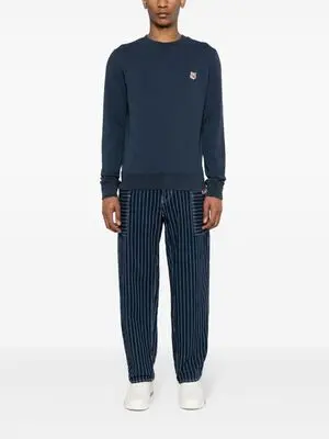 Maison Kitsuné Bold Fox Head Cotton Sweatshirt - Blue