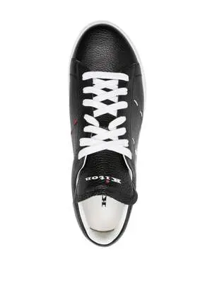Kiton Seam-detail Leather Sneakers - Black