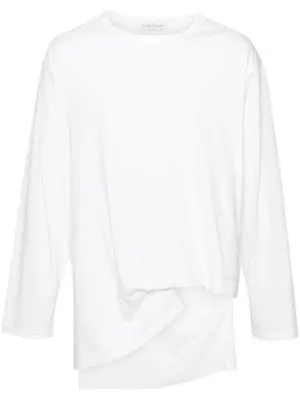 Yohji Yamamoto Asymmetric Cotton T-shirt - White
