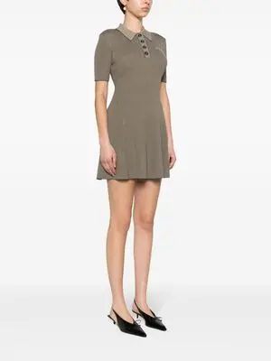 GANNI A-line Ribbed-knit Minidress