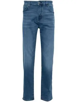 BOSS Low-rise Tapered-leg Jeans - Blue
