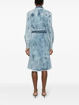 Moschino Wraparound Distressed Denim Shirtdress
