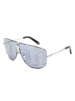 Philipp Plein Logo-print Shield-frame Sunglasses