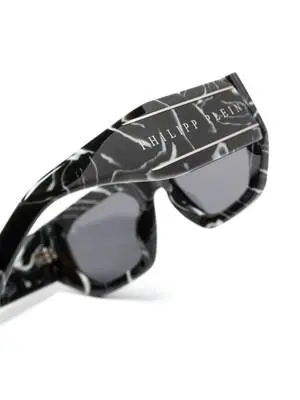 Philipp Plein Marbled Square-frame Sunglasses