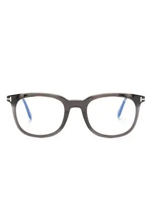 TOM FORD Logo-plaque Round-frame Eyeglasses