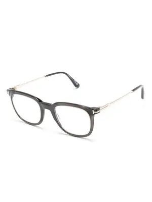 TOM FORD Logo-plaque Round-frame Eyeglasses