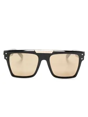 Philipp Plein Logo-plaque Square-frame Sunglasses - Black