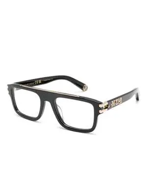Philipp Plein Square Frame Sunglasses With Logo Plaque