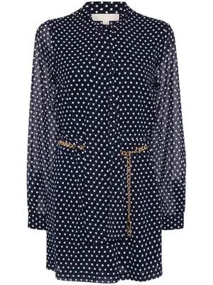 Michael Kors Polka-dot Print Georgette Playsuit