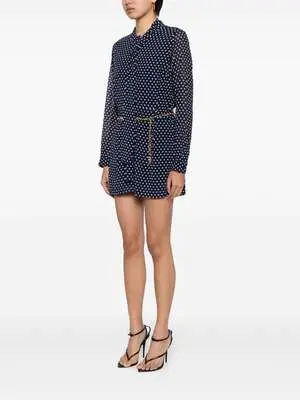 Michael Kors Polka-dot Print Georgette Playsuit