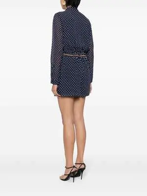 Michael Kors Polka-dot Print Georgette Playsuit