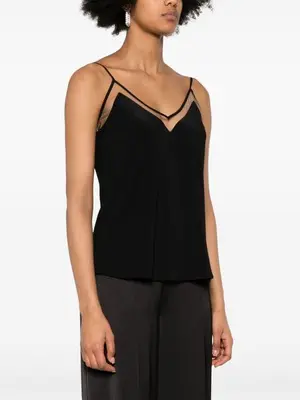 NISSA Mesh-panel Tank Top - Black