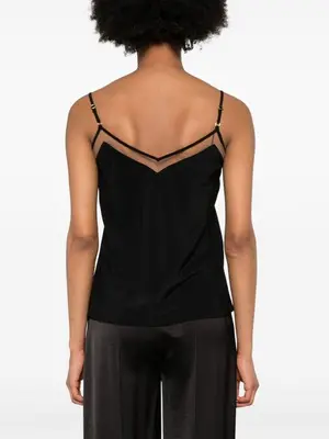 NISSA Mesh-panel Tank Top - Black
