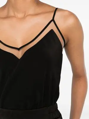 NISSA Mesh-panel Tank Top - Black