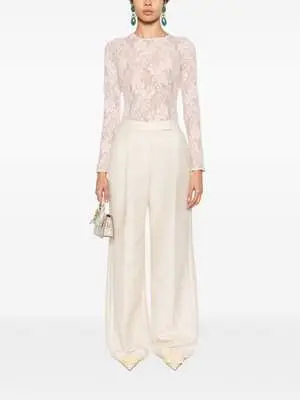 Zimmermann Floral Lace Long-sleeve Body - Pink