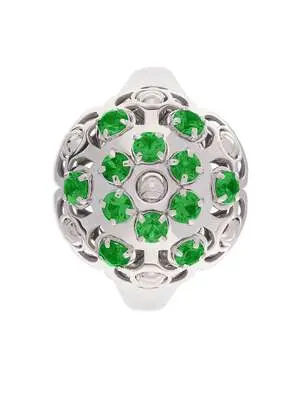 OFFICINA BERNARDI 18kt White Gold Damasco Emerald Ring - Silver