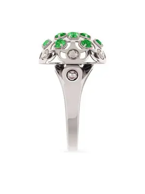 OFFICINA BERNARDI 18kt White Gold Damasco Emerald Ring - Silver