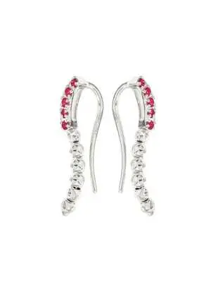 OFFICINA BERNARDI 18kt White Gold Moon Eden Ruby Cuff Earrings