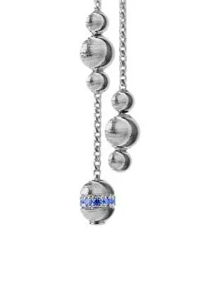 OFFICINA BERNARDI 18kt White Gold Empire Sapphire Drop Earrings - Silver
