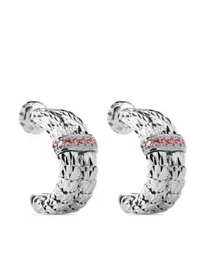 OFFICINA BERNARDI 18kt White Gold Ruby Hoop Earrings - Silver