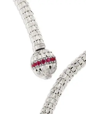 OFFICINA BERNARDI 18kt White Gold Y Necklace With Ruby