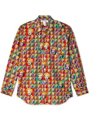 Comme Des Garçons Graphic-print Cotton Shirt - Red