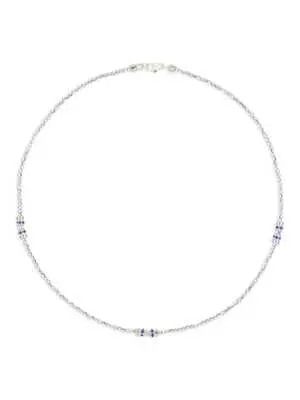 OFFICINA BERNARDI 18kt White Gold Sapphire And Diamond Necklace - Silver