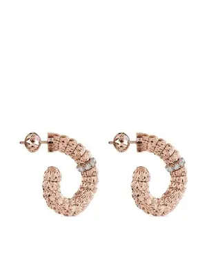 OFFICINA BERNARDI 18kt Rose Gold Diamond Hoop Earrings - Pink