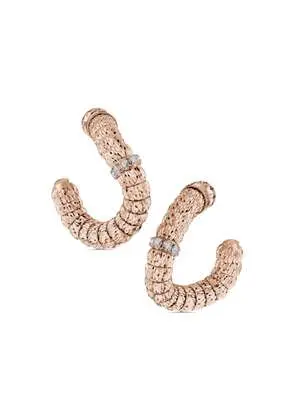 OFFICINA BERNARDI 18kt Rose Gold Diamond Hoop Earrings - Pink