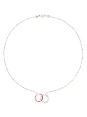 OFFICINA BERNARDI 18kt White Gold Ruby And Diamond Pendant Necklace