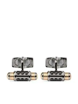 OFFICINA BERNARDI 18kt Yellow Gold Lumen Diamond Cufflinks - Silver