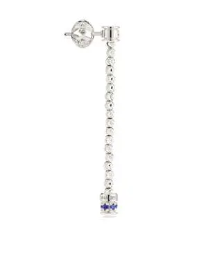 OFFICINA BERNARDI 18kt White Gold Sapphire And Diamond Drop Earrings - Silver