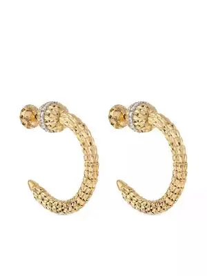OFFICINA BERNARDI 18kt Yellow Diamond Hoop Earrings - Gold