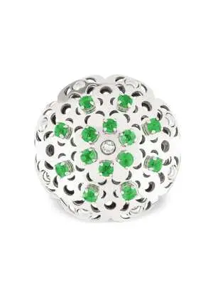 OFFICINA BERNARDI Officina Bernardi 18kt White Gold Damasco Emerald Ring Silver