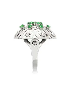 OFFICINA BERNARDI 18kt White Gold Damasco Emerald Ring - Silver