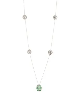 OFFICINA BERNARDI 18kt White Gold Damasco Emerald Necklace - Silver
