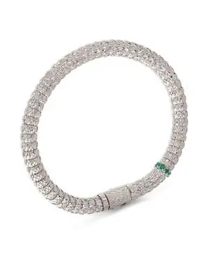 OFFICINA BERNARDI 18kt White Gold Enigma Emerald And Diamond Bracelet - Silver