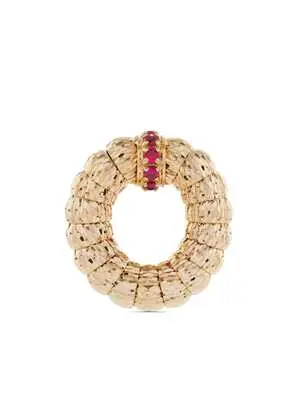 OFFICINA BERNARDI 18kt Yellow Enigma Ruby Hoop Earrings - Gold
