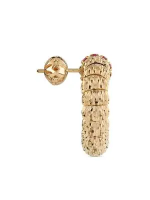 OFFICINA BERNARDI 18kt Yellow Enigma Ruby Hoop Earrings - Gold