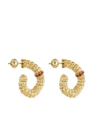 OFFICINA BERNARDI 18kt Yellow Enigma Ruby Hoop Earrings - Gold