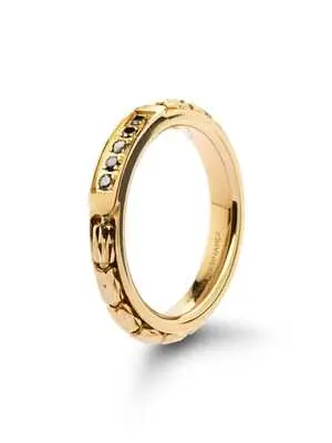 OFFICINA BERNARDI 18kt Yellow Band Ring With Diamonds