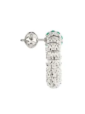 OFFICINA BERNARDI 18kt White Gold Enigma Emerald Hoop Earrings - Silver