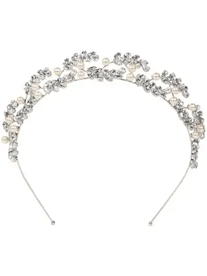JENNIFER BEHR Delilah Crystal And Pearl Headband - Silver