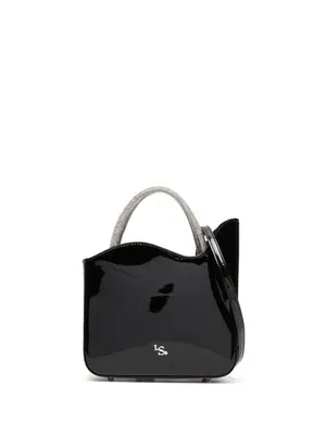 LE SILLA Ivy Patent-leather Shoulder Bag - Black