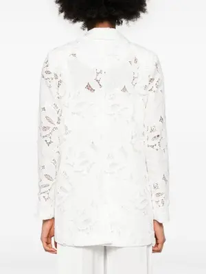 NISSA Single-breasted Floral-embroidered Blazer