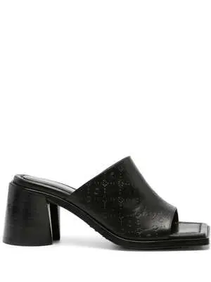 MARINE SERRE Leather Sandals - Black