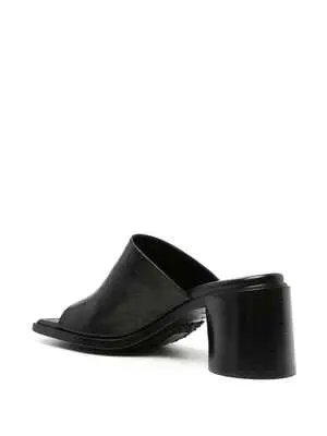 MARINE SERRE Leather Sandals - Black